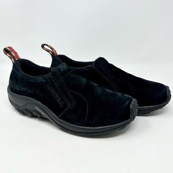 Merrell | Shoes | Merrell Solid Black Suede Jungle Moc Moccasins Mens ...